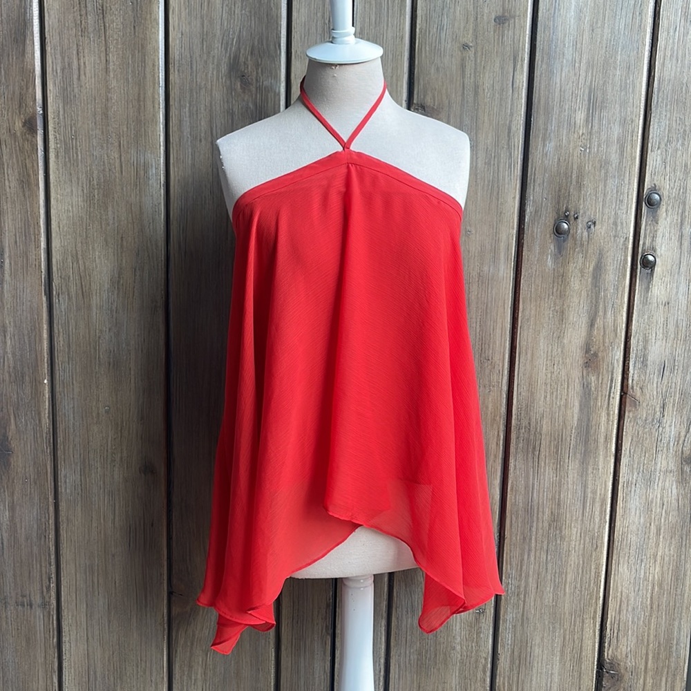 Alice + Olivia Tish Top Handkerchief Cut Halter Top I… - Gem